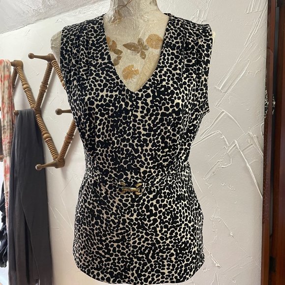 Nine West | Tops | Leopard Print Sleeveless Blouse | Poshmark